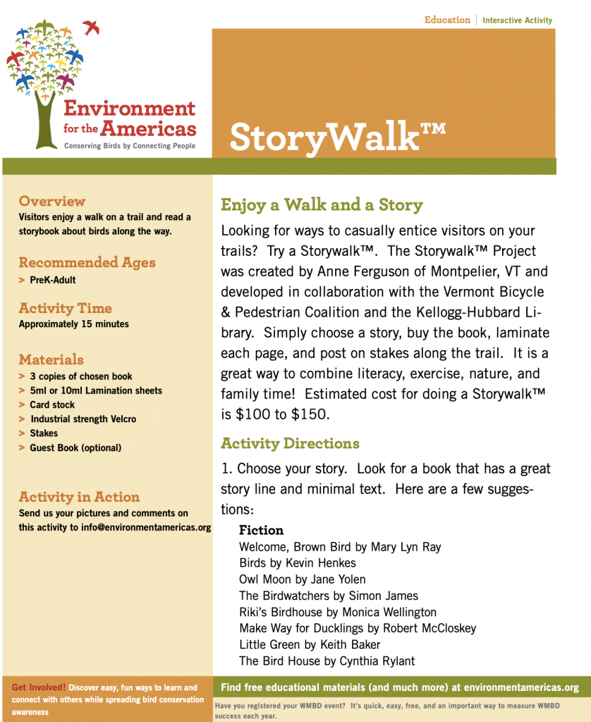 Story Walk Activity – EFTA Digital Resource Library