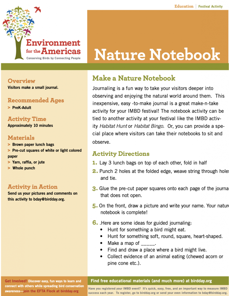 Make A Nature Notebook – EFTA Digital Resource Library