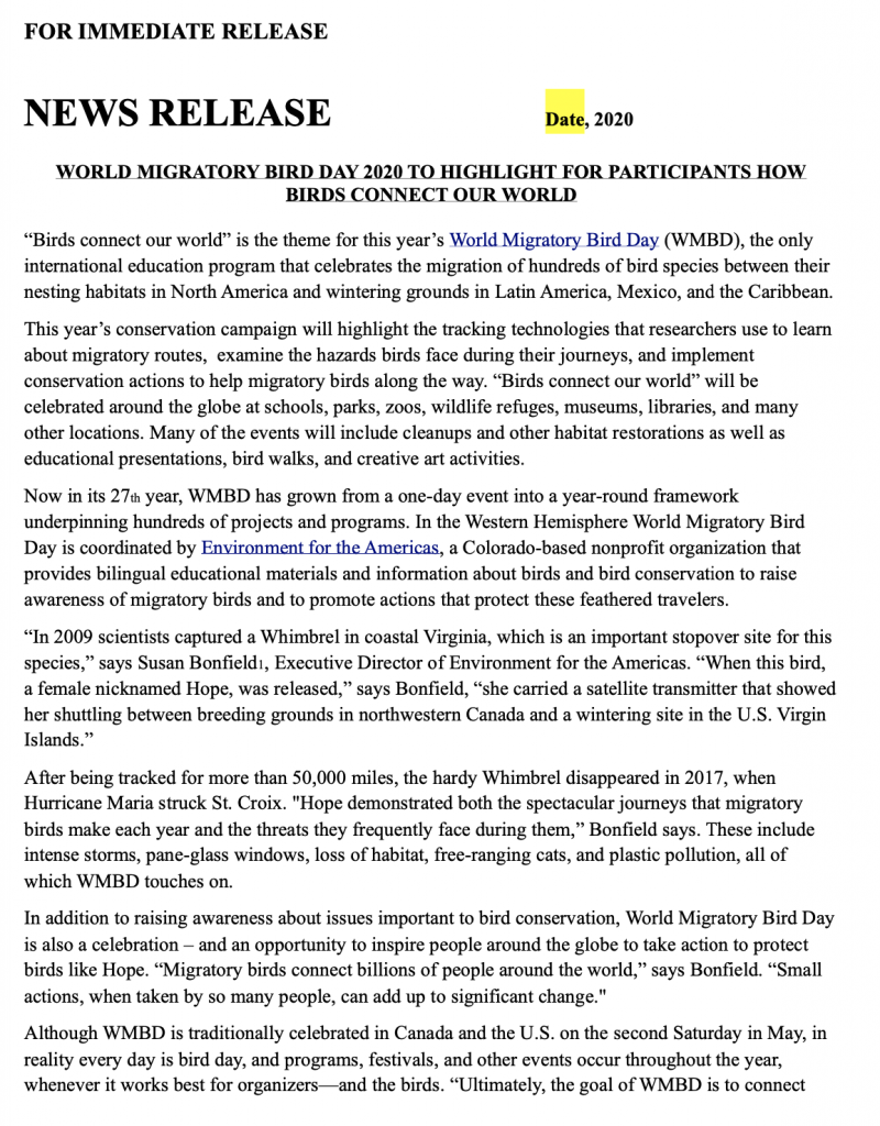 2020 Press Release – EFTA Digital Resource Library